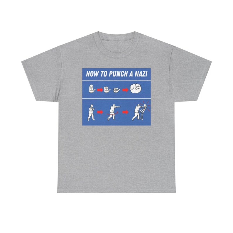 How to Punch A Nazi Unisex Tee, Parody Shirt, Punching Nazis, Support ...
