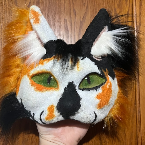 Fluffy Calico Cat Therian Mask Etsy