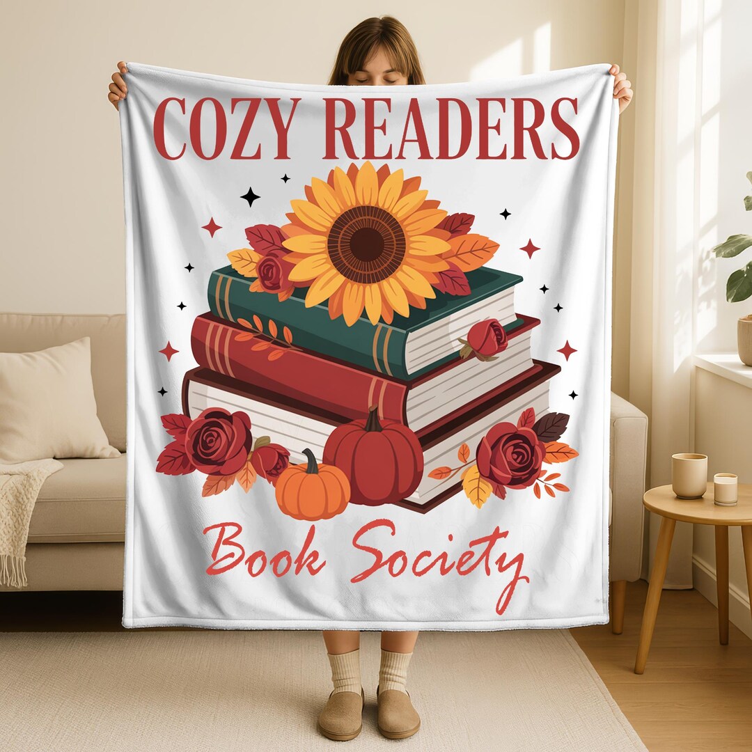 Cozy Readers Book Society Blanket, Cozy Throw Blanket for Book Lovers ...