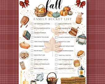 Fall Family Bucket List Printable, Fall Checklist, Farm Truck ...