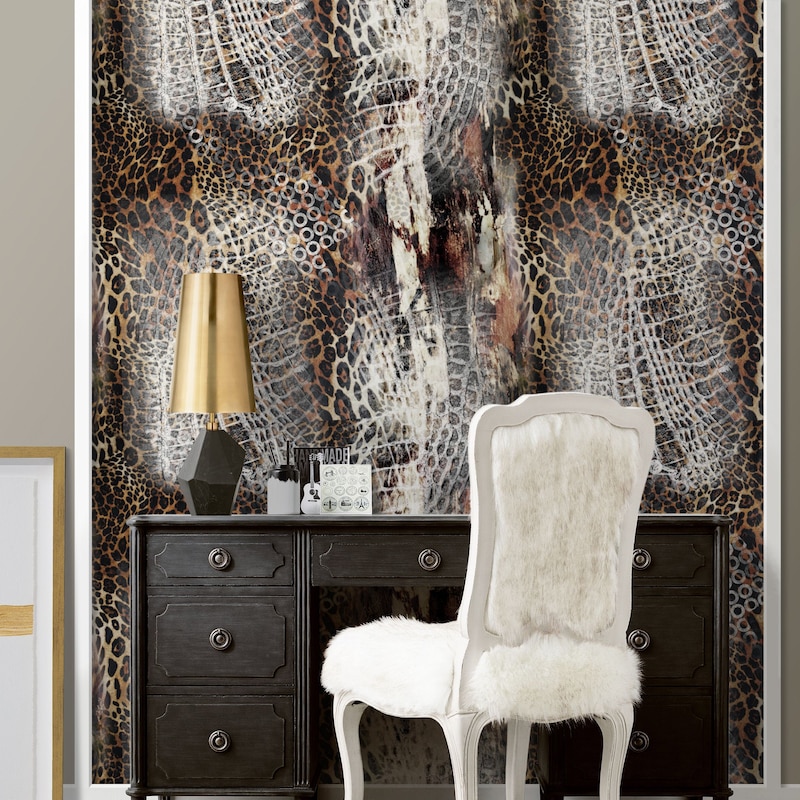 Metallic Animal Print Wallpaper - Etsy