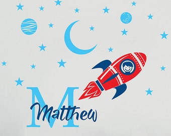 Rocket ship decal | Etsy