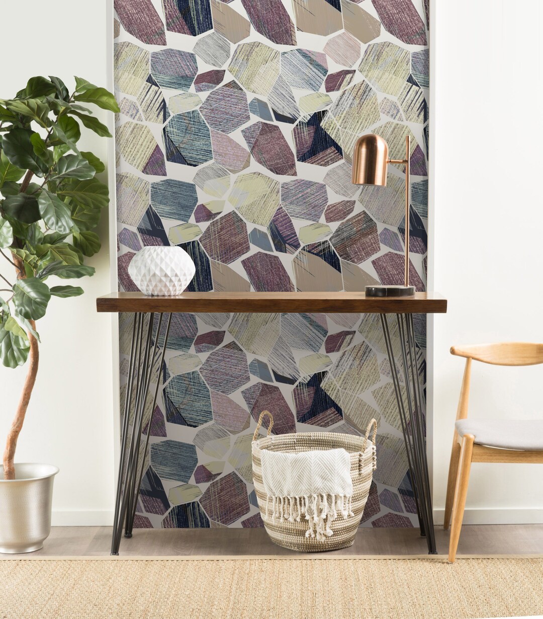 Abstract Repositionable Wallpaper, Peel & Stick Wallpaper, Abstract ...