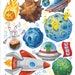 Space Ship, Rocket Ship, Personalized Name, Repositionable Wall Decal ...