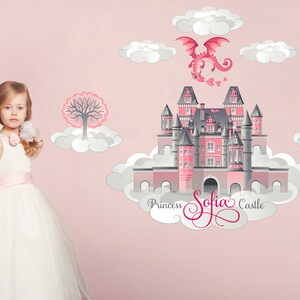 Princess Castle Personalized Name Fabric Repositionable Wall Decal ...