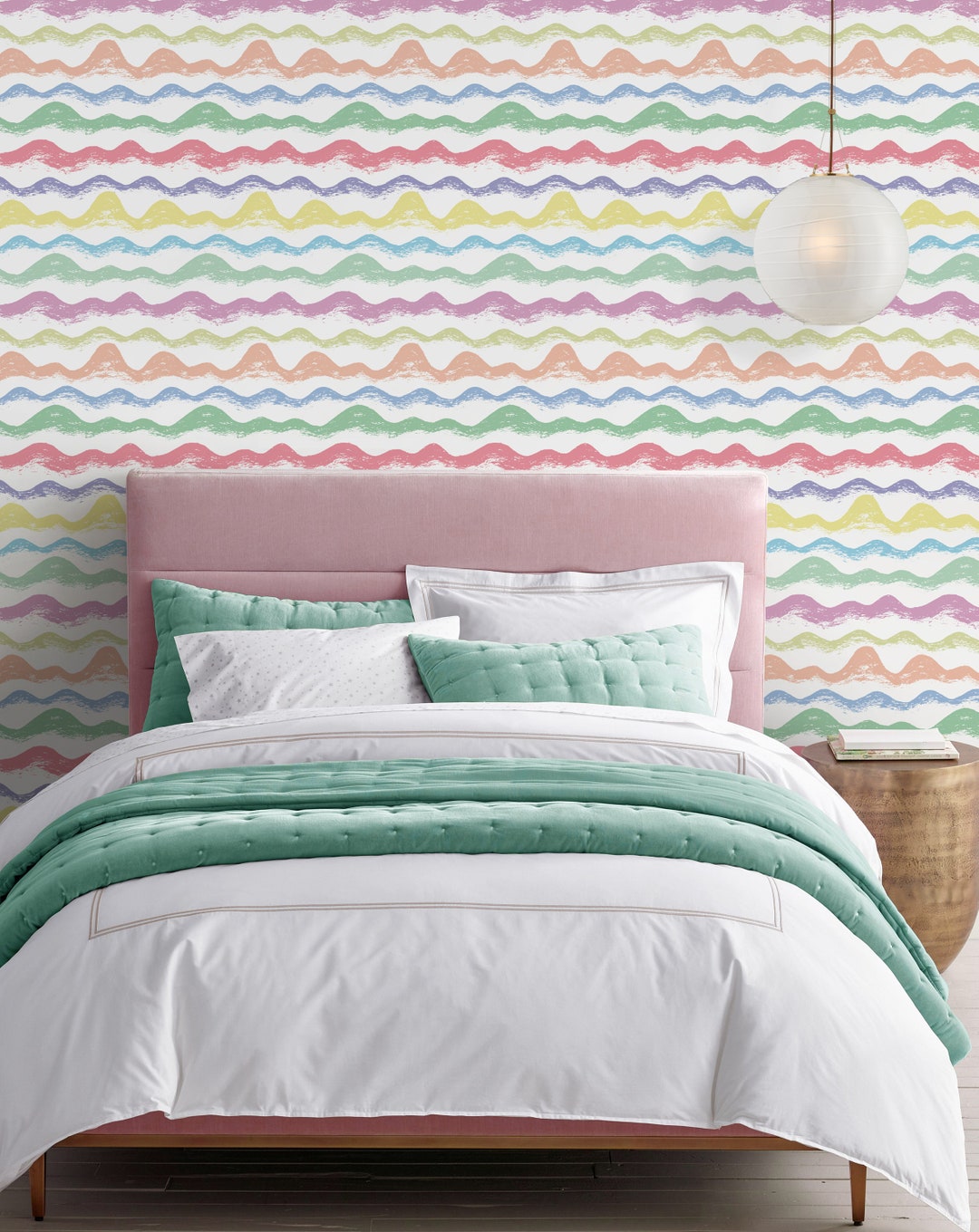 Hand Drawn Pattern Repositionable Wallpaper, Peel & Stick Wallpaper ...