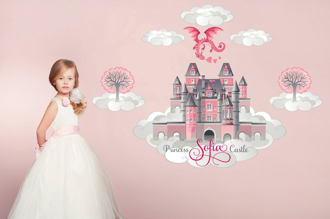 Princess Castle Personalized Name Fabric Repositionable Wall - Etsy