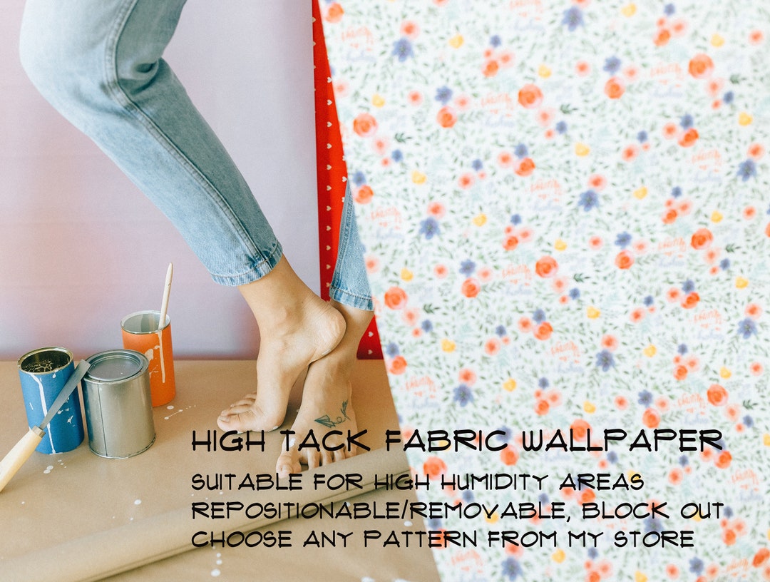 High Tack Peel & Stick Block Out Fabric Wallpaper, Repositionable ...