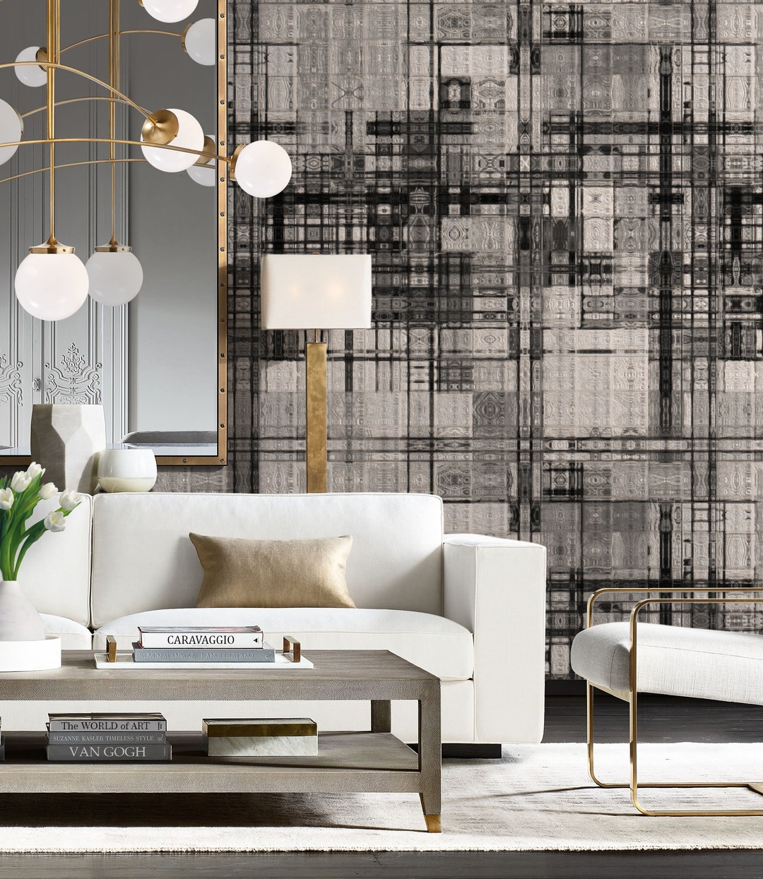 Abstract Repositionable Removable Wallpaper, Peel and Stick Wallpaper ...