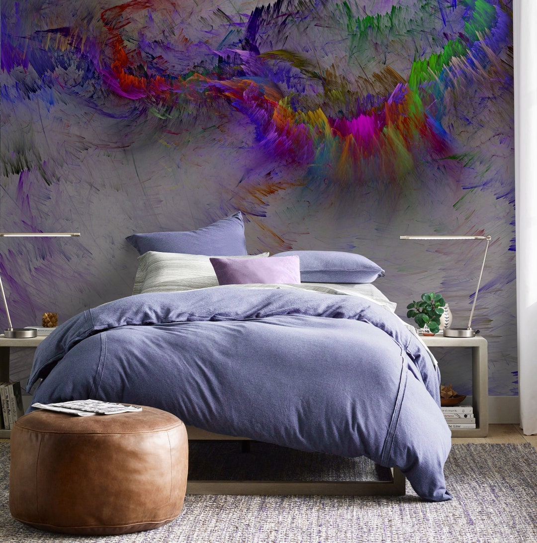 Abstract Mural Repositionable Wallpaper, Peel & Stick Wallpaper, Self ...