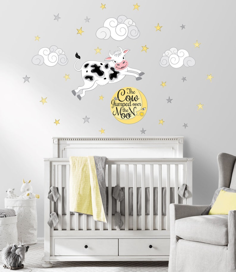 The Cow Jumped Over the Moon Classic Nursery Rhyme | Etsy