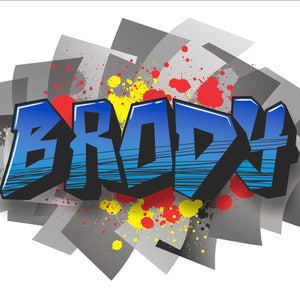 Original Digital Graffiti Art Personalized Name Vinyl Wall Decal ...