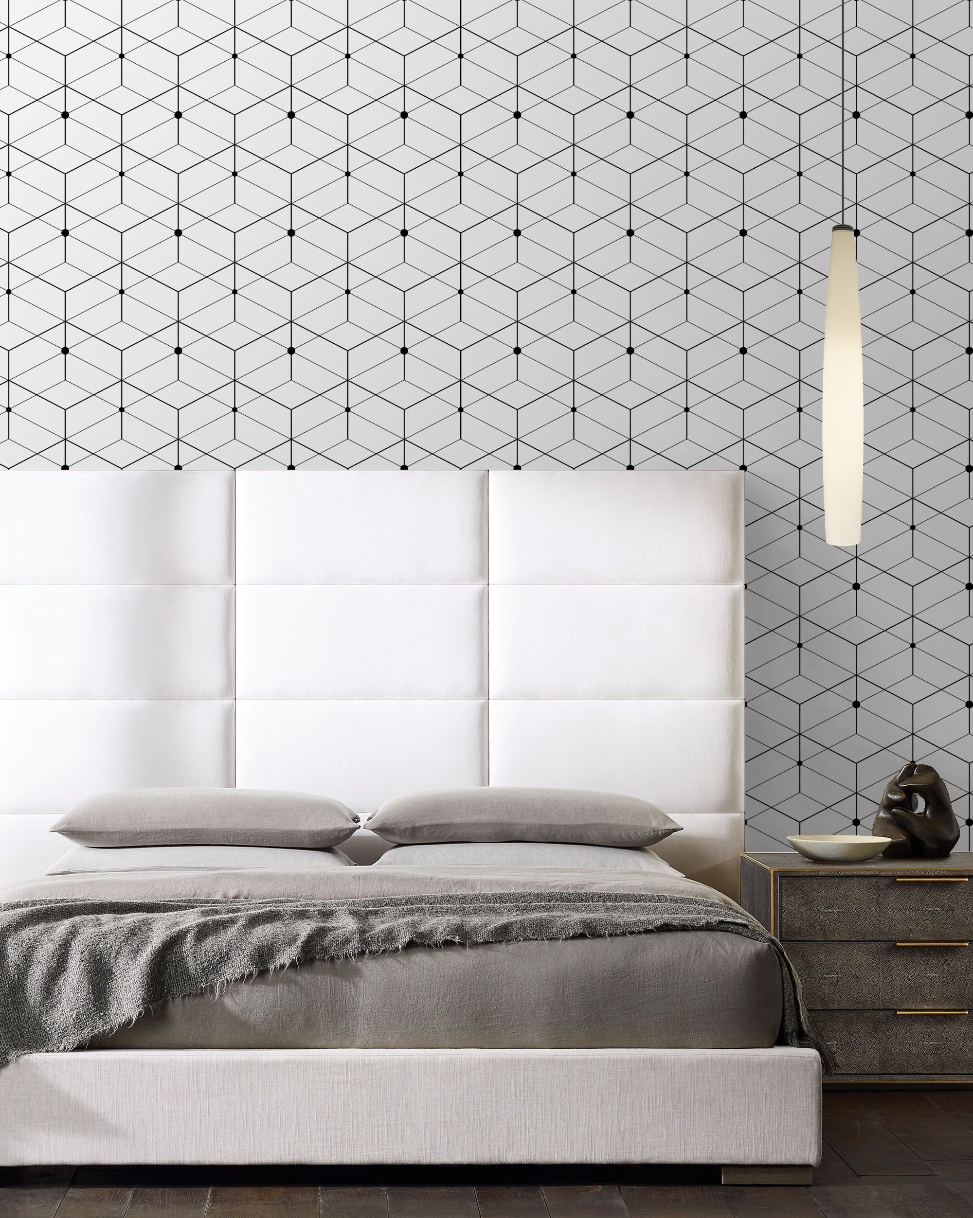 Geometric Pattern Repositionable Wallpaper Peel and Stick | Etsy