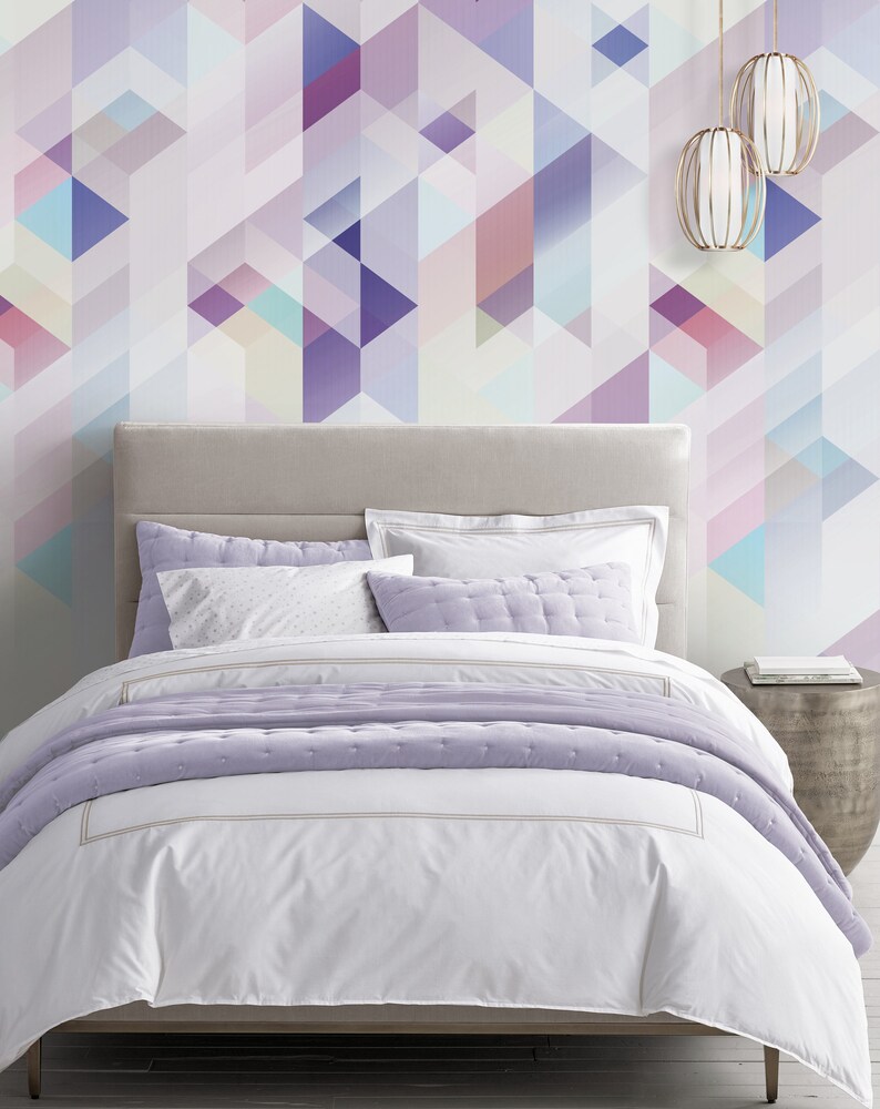 Geometric Pattern Repositionable Wallpaper, Peel & Stick Wallpaper ...