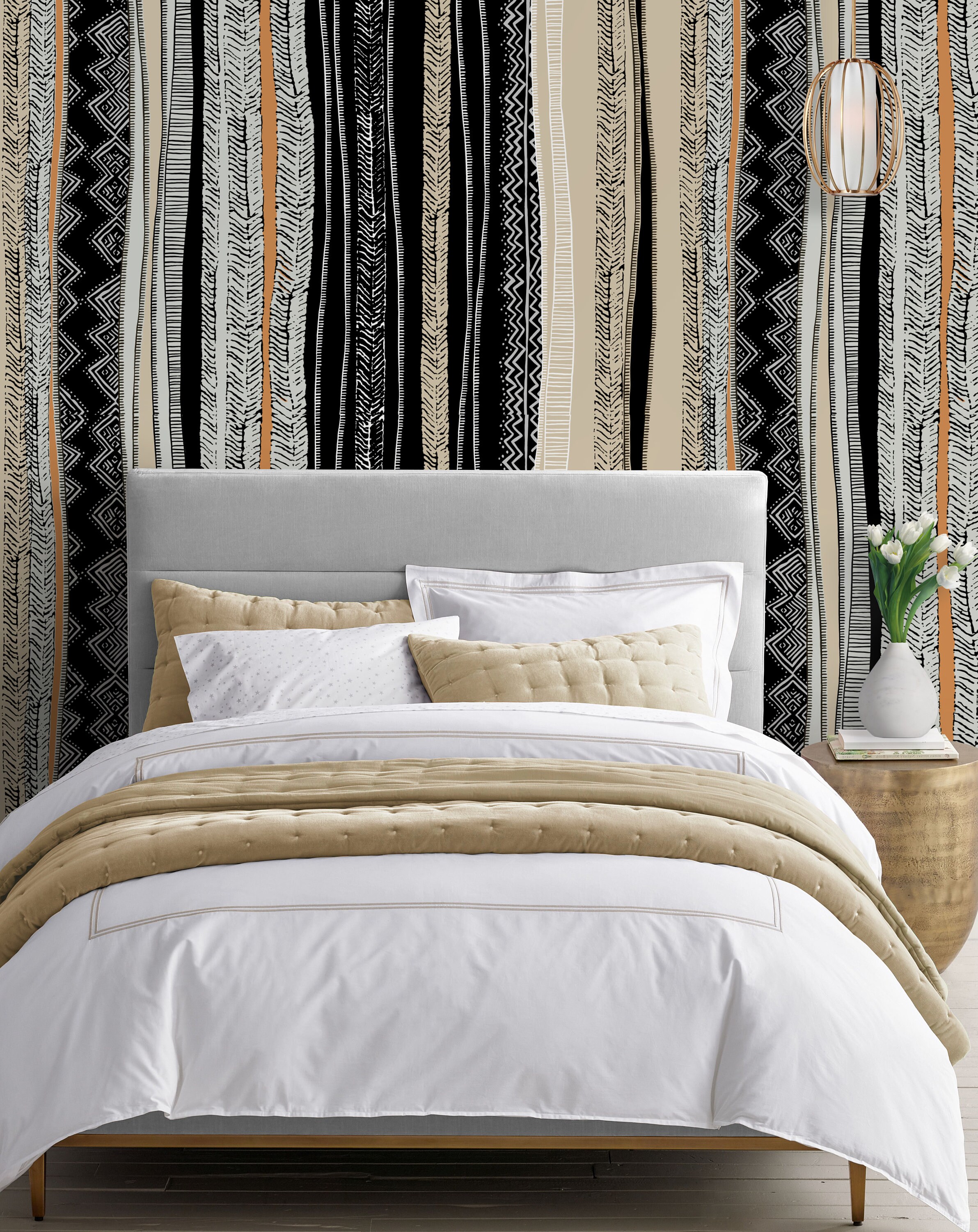 Hand Drawn Ethnic Pattern Repositionable Removable Wallpaper - Etsy