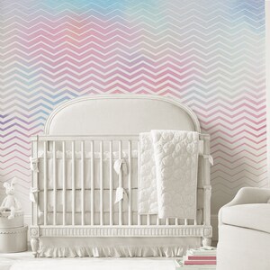Watercolor Gradient Chevron Pattern Repositionable Wallpaper - Etsy