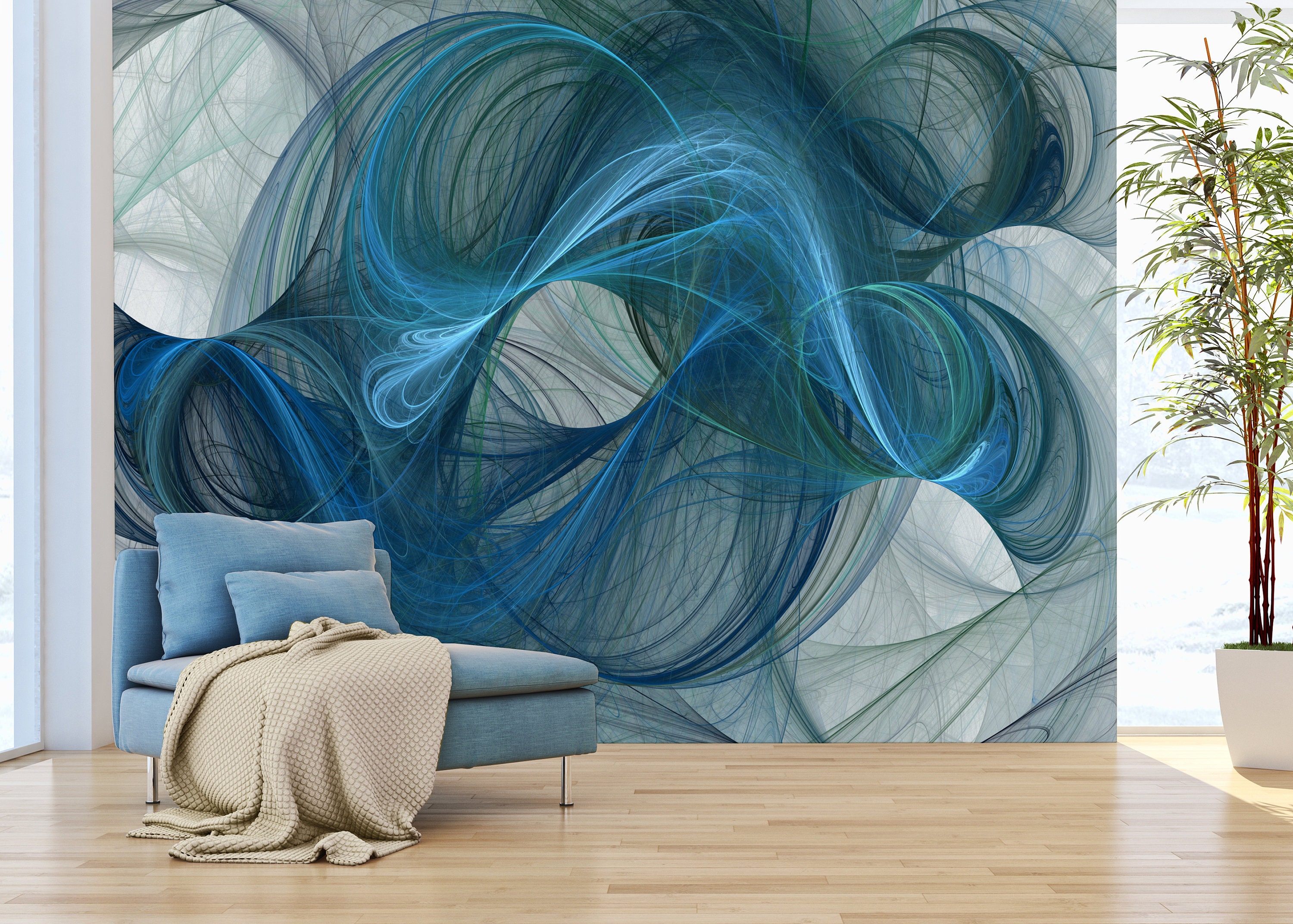 Abstract Repositionable Wallpaper Peel & Stick Wallpaper | Etsy