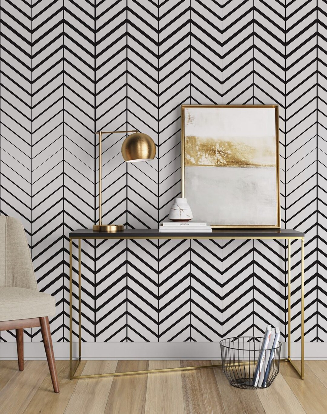 Geometric Pattern Repositionable Wallpaper, Peel and Stick Wallpaper ...