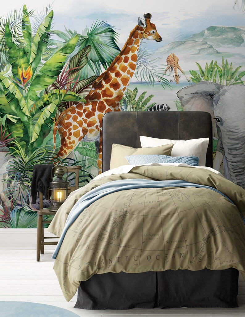 Jungle Mural Repositionable Removable Wallpaper Peel & Stick | Etsy