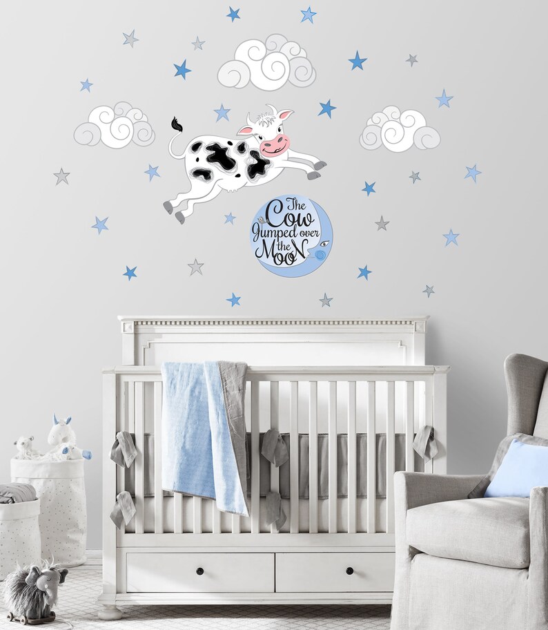 The Cow Jumped Over the Moon Classic Nursery Rhyme - Etsy