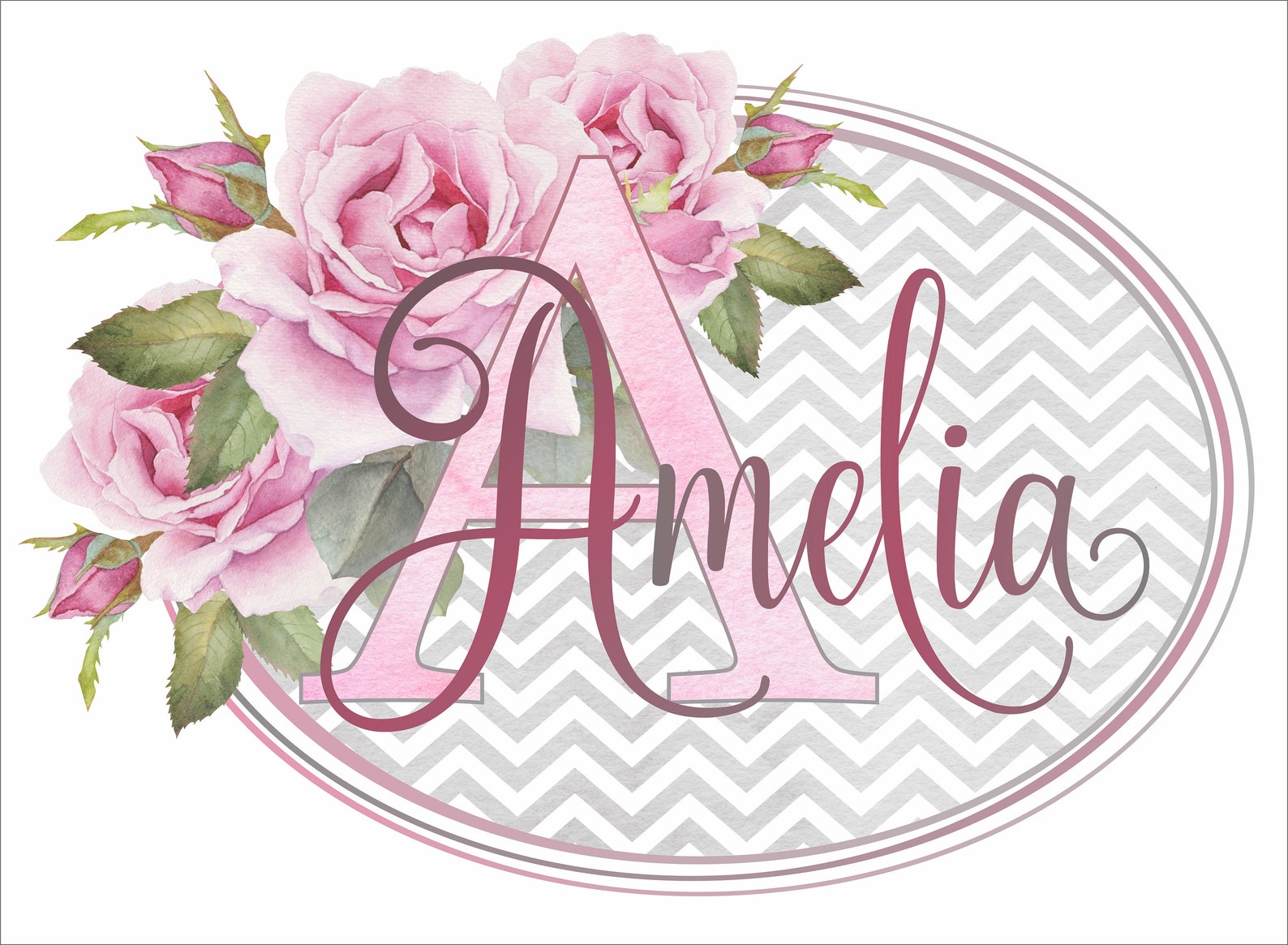 Floral Personalized Name Fabric Wall Decal for Nursery or | Etsy