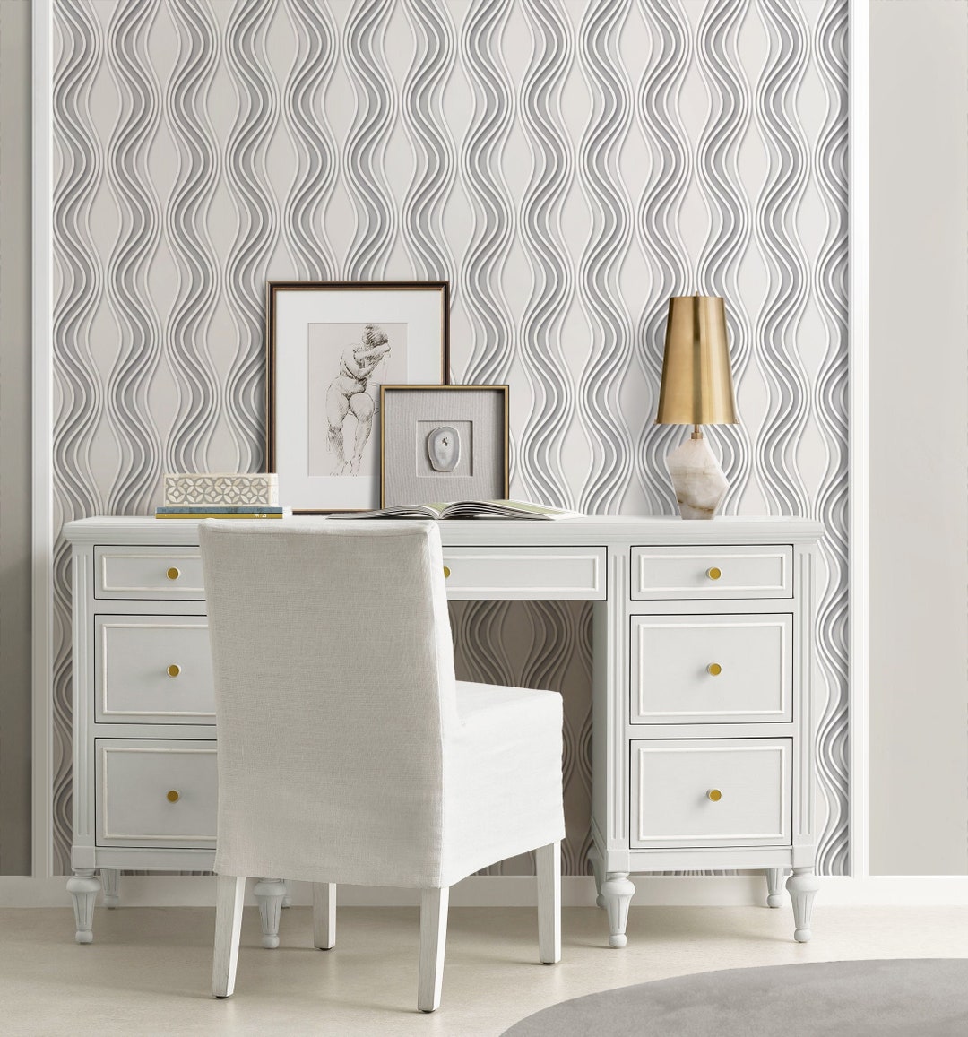 Repositionable Wallpaper, Peel & Stick Wallpaper, Contemporary Design ...