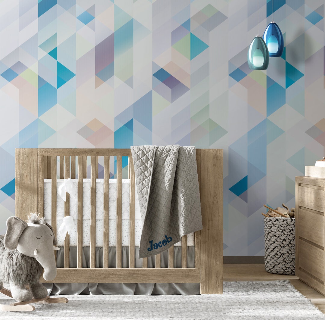 Geometric Pattern Repositionable Wallpaper, Peel & Stick Wallpaper ...