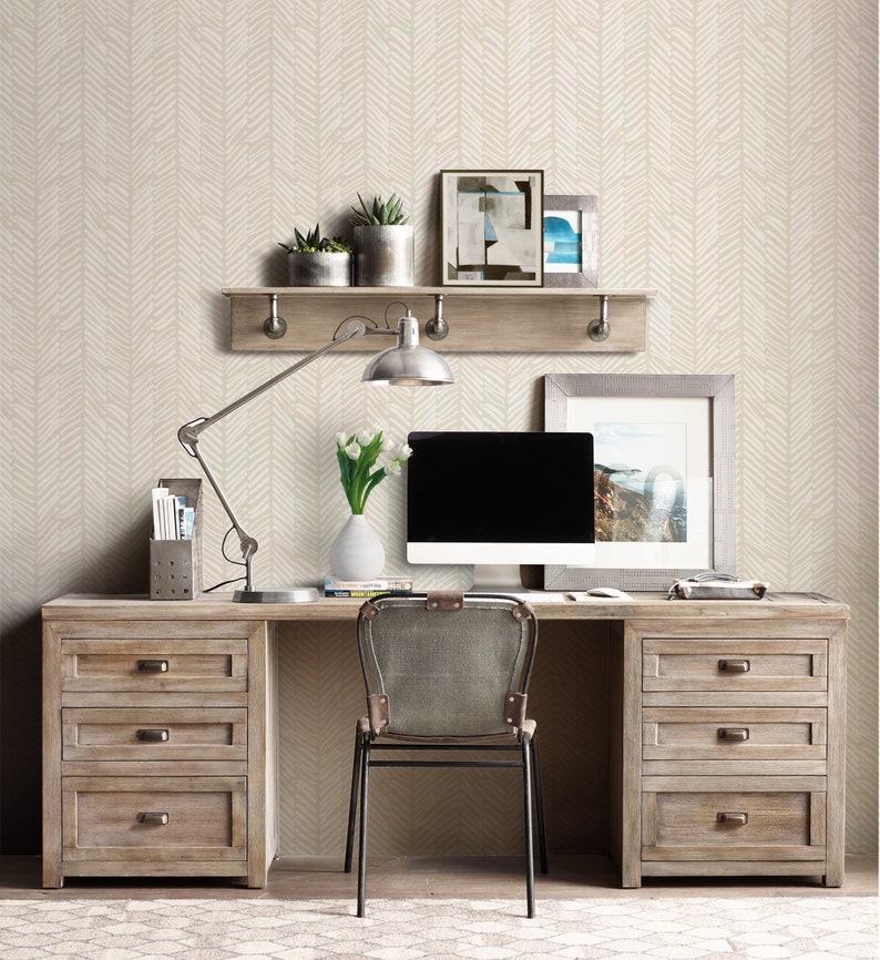 Hand Drawn Chevron Pattern Repositionable Removable Wallpaper, Peel ...