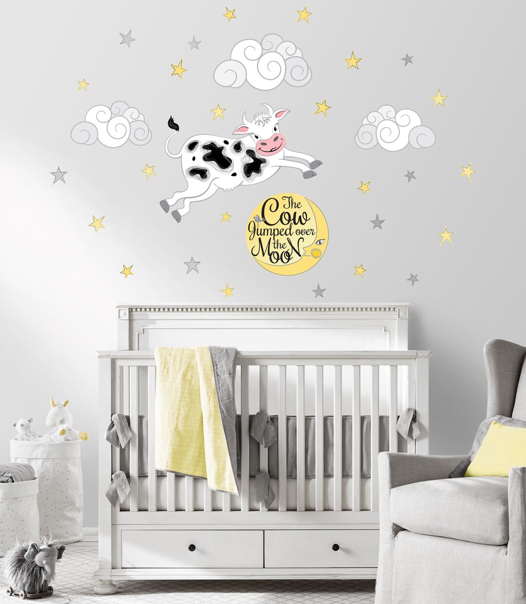 The Cow Jumped Over the Moon Classic Nursery Rhyme Repositionable ...