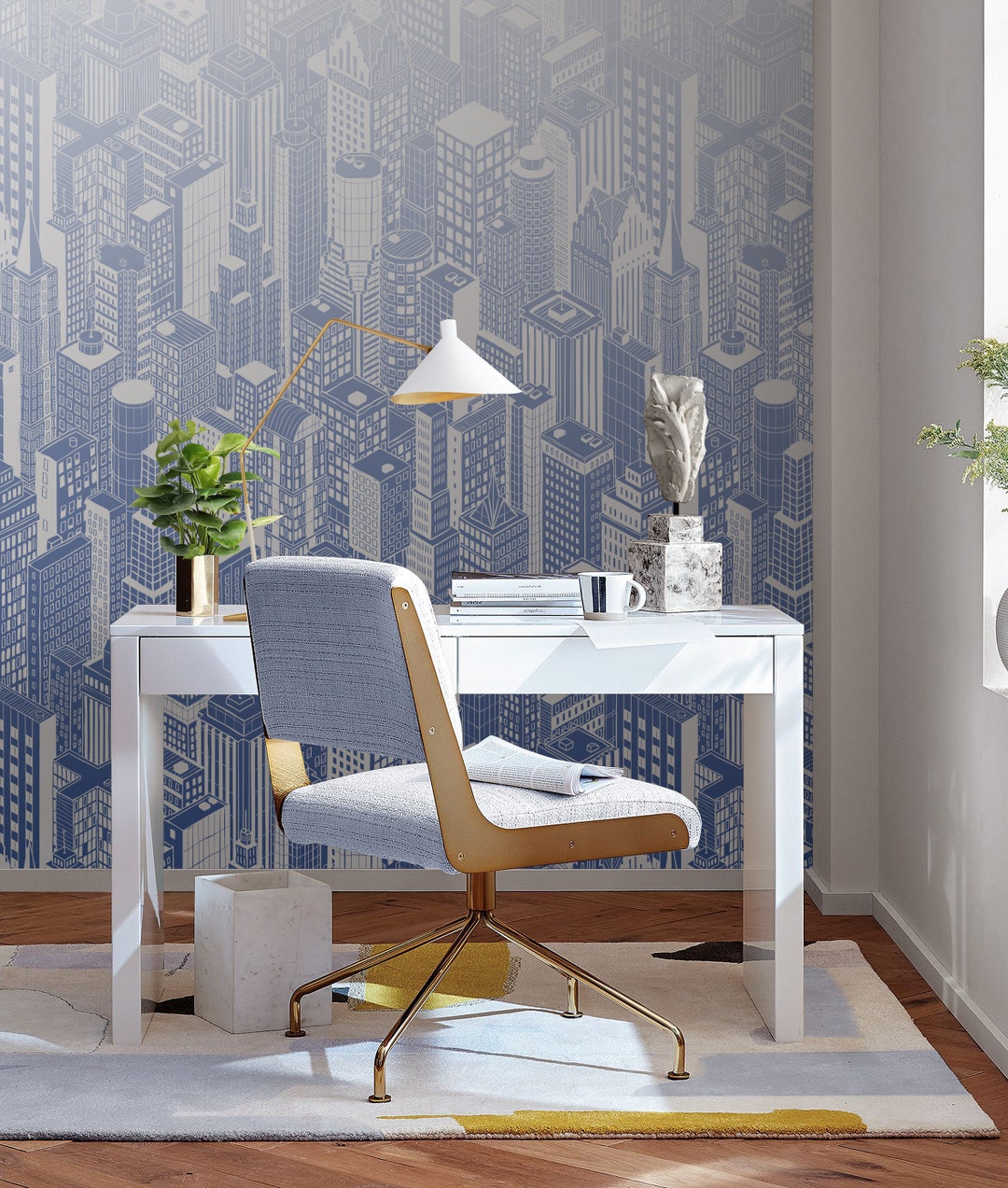 Architectural Pattern, Skyscrapers Repositionable Wallpaper, Peel ...