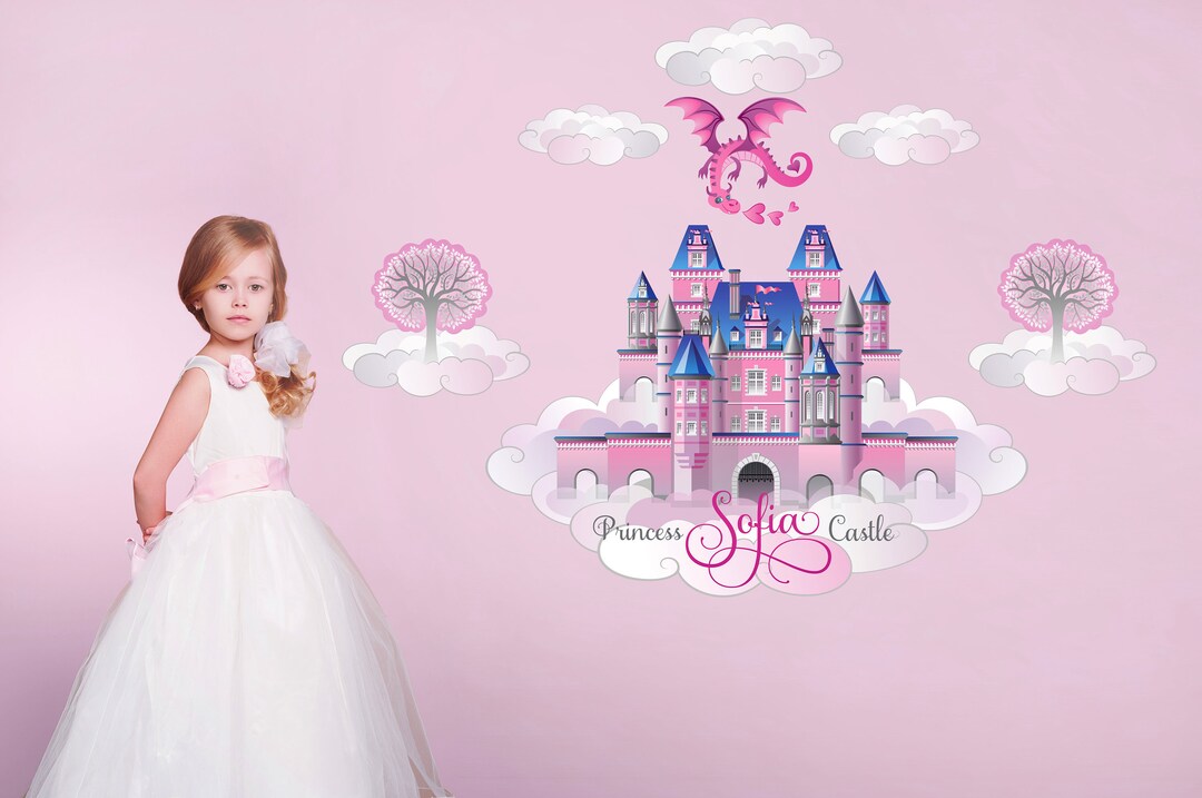 Princess Castle Personalized Name Fabric Repositionable Wall Decal ...
