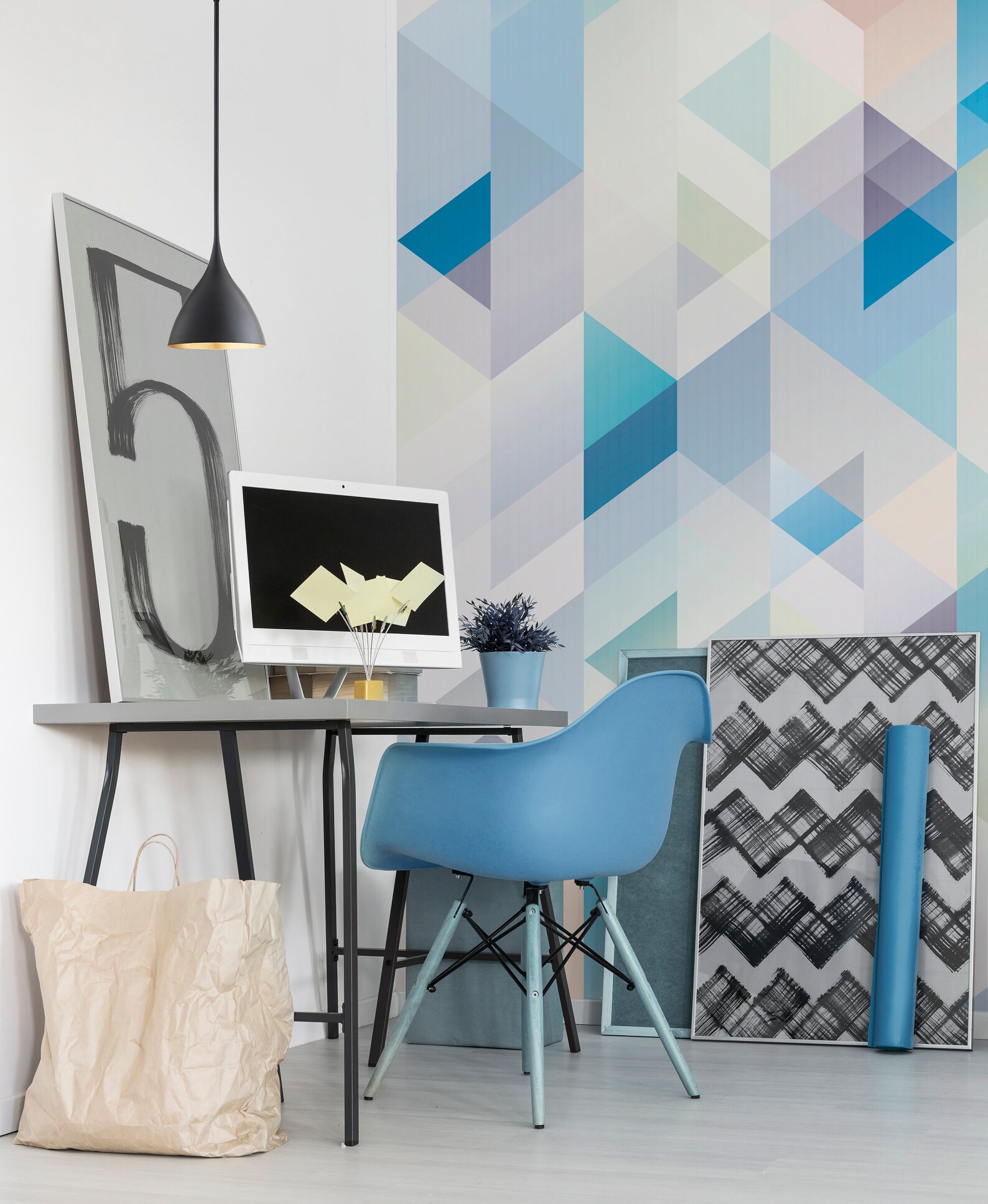 Geometric Pattern Repositionable Wallpaper Peel & Stick | Etsy