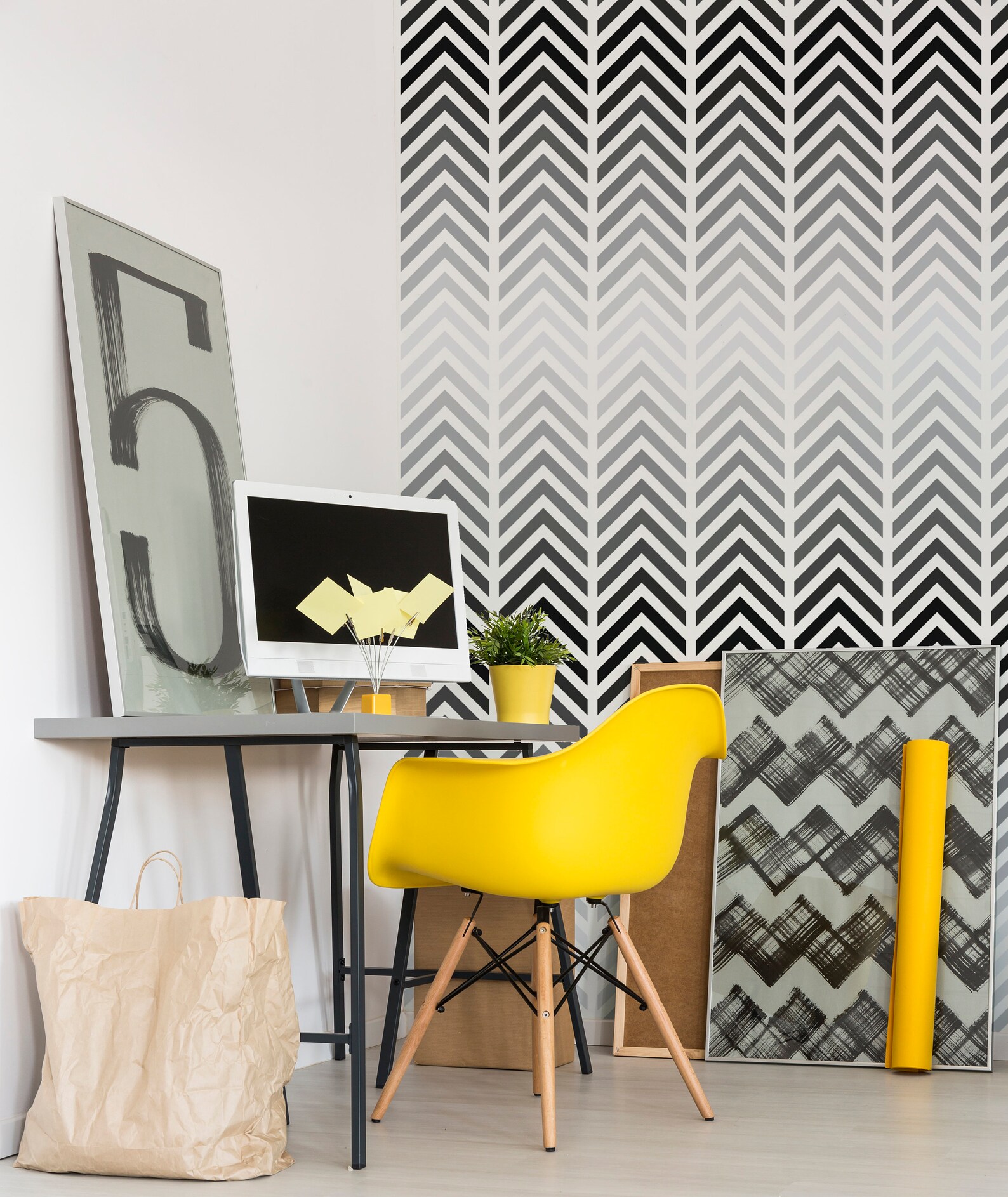 Gradient Chevron Geometric Pattern Repositionable Wallpaper - Etsy