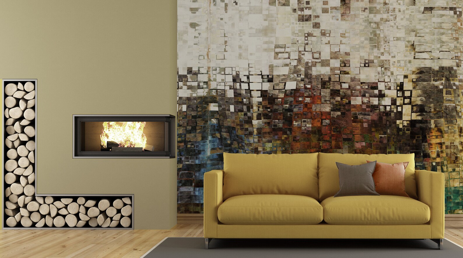 Abstract Repositionable Wallpaper, Peel & Stick Wallpaper, Abstract ...