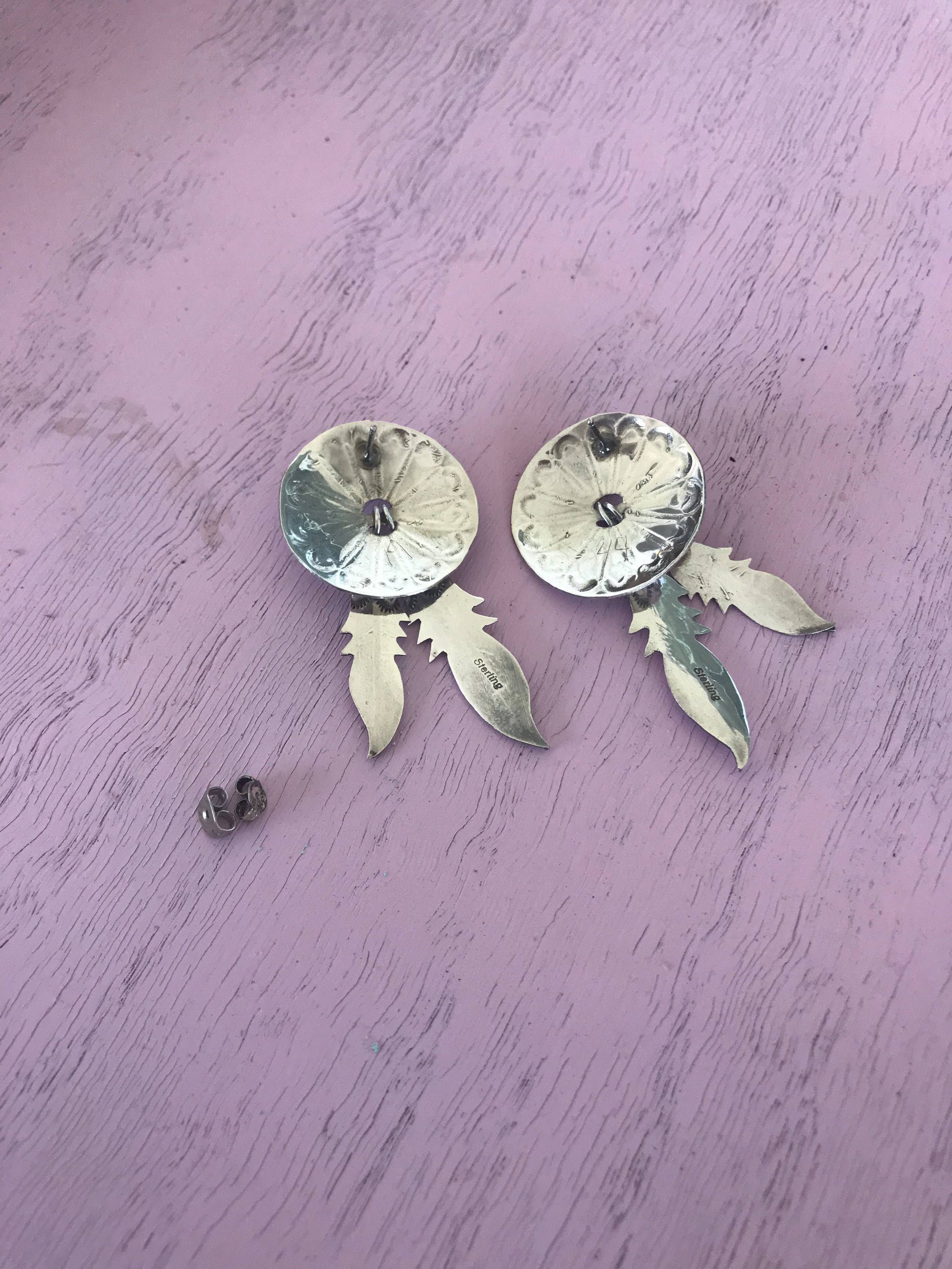 Big Navajo Sterling Silver Turquoise Concho Native American Indian Old ...