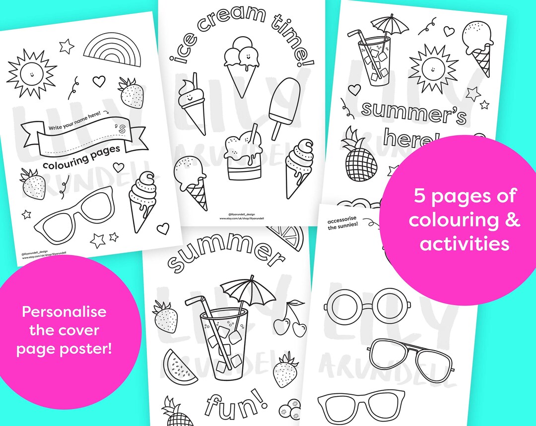 Printable Summer Holidays Colouring Pages | Activity Sheet | Instant ...