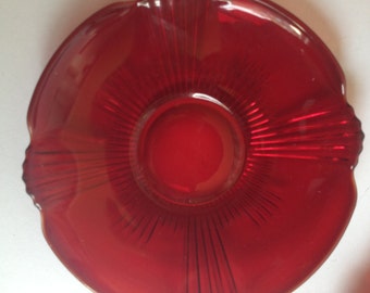 Red depression glass | Etsy