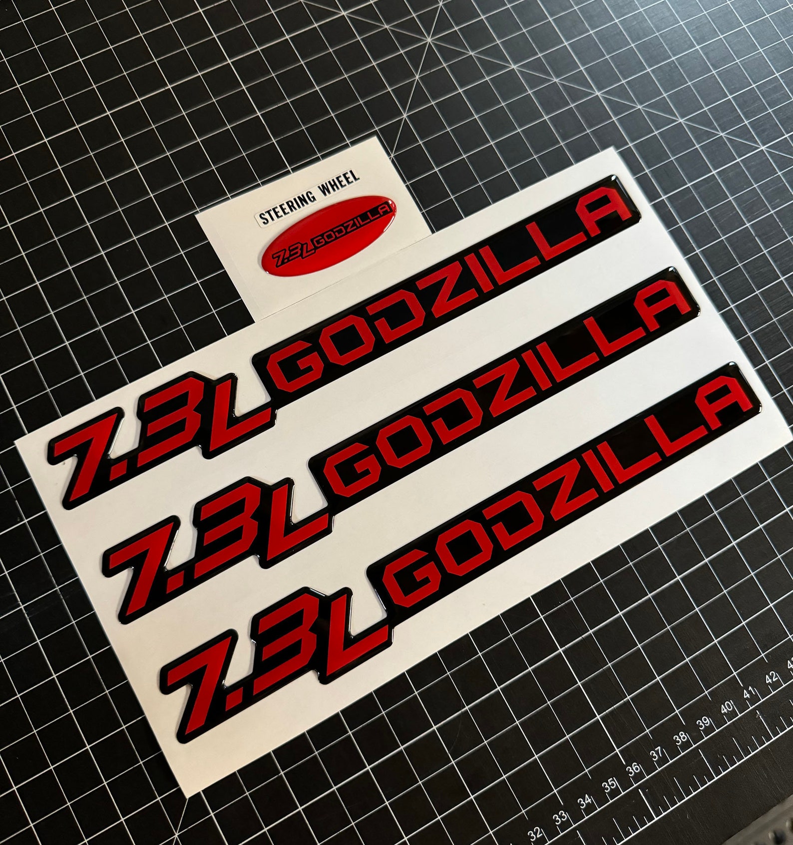 Set of (3)gel-coated 7.3L GODZILLA Badge Ford Super Duty Tremor F250 ...