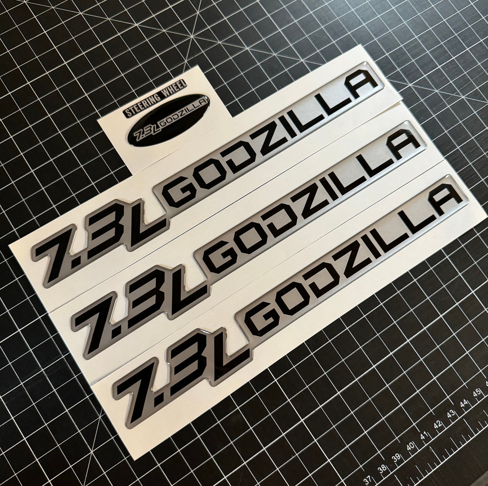 Set of (3)gel-coated 7.3L GODZILLA Badge Ford Super Duty Tremor F250 ...