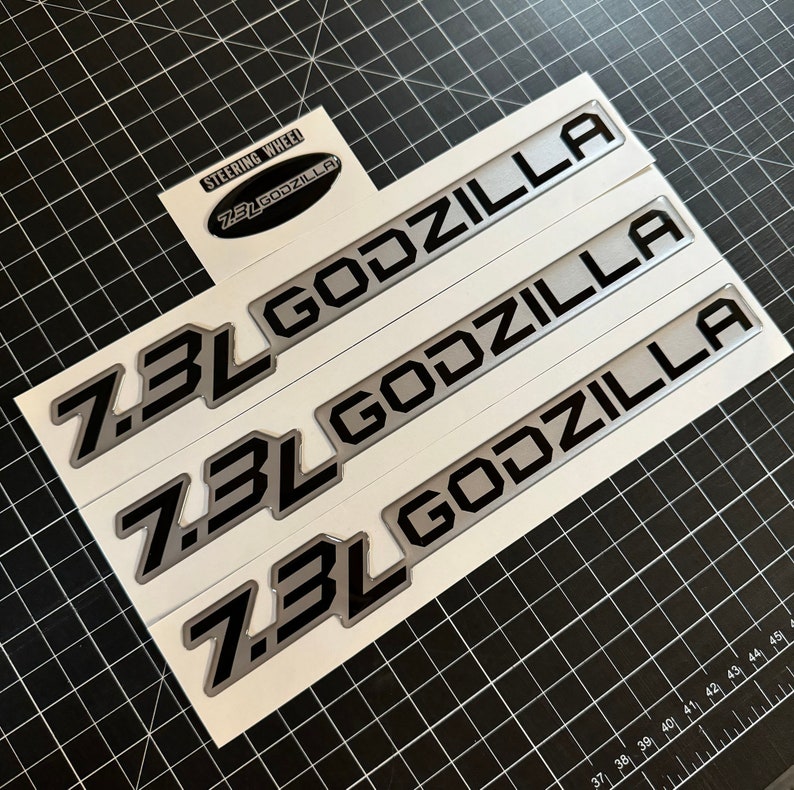 Set of (3)gel-coated 7.3L GODZILLA Badge Ford Super Duty Tremor F250 ...
