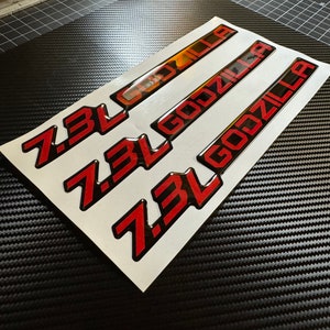 Set of 3gel-coated 7.3L GODZILLA Badge Ford Super Duty Tremor F250 ...