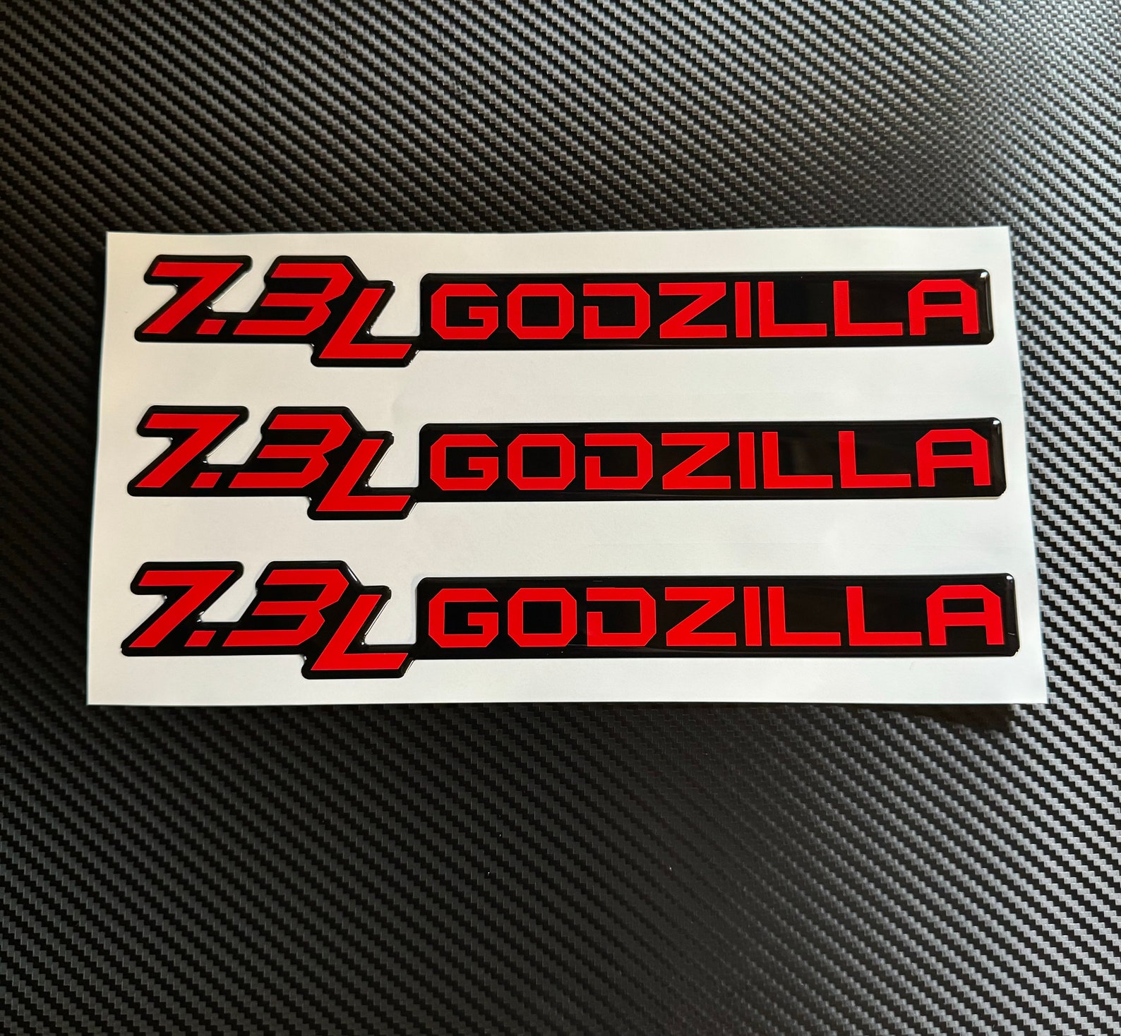 Set of (3)gel-coated 7.3L GODZILLA Badge Ford Super Duty Tremor F250 ...