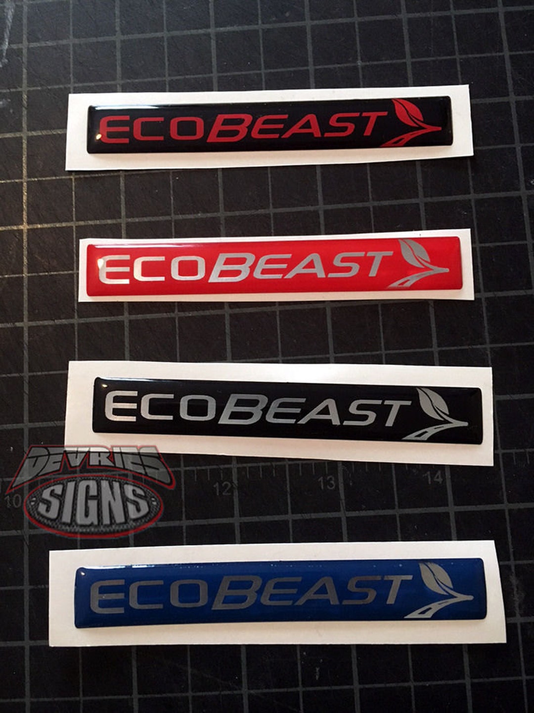 Gel Coated (domed) FORD ECOBEAST Emblem Overlays Ecoboost Eco Boost ...