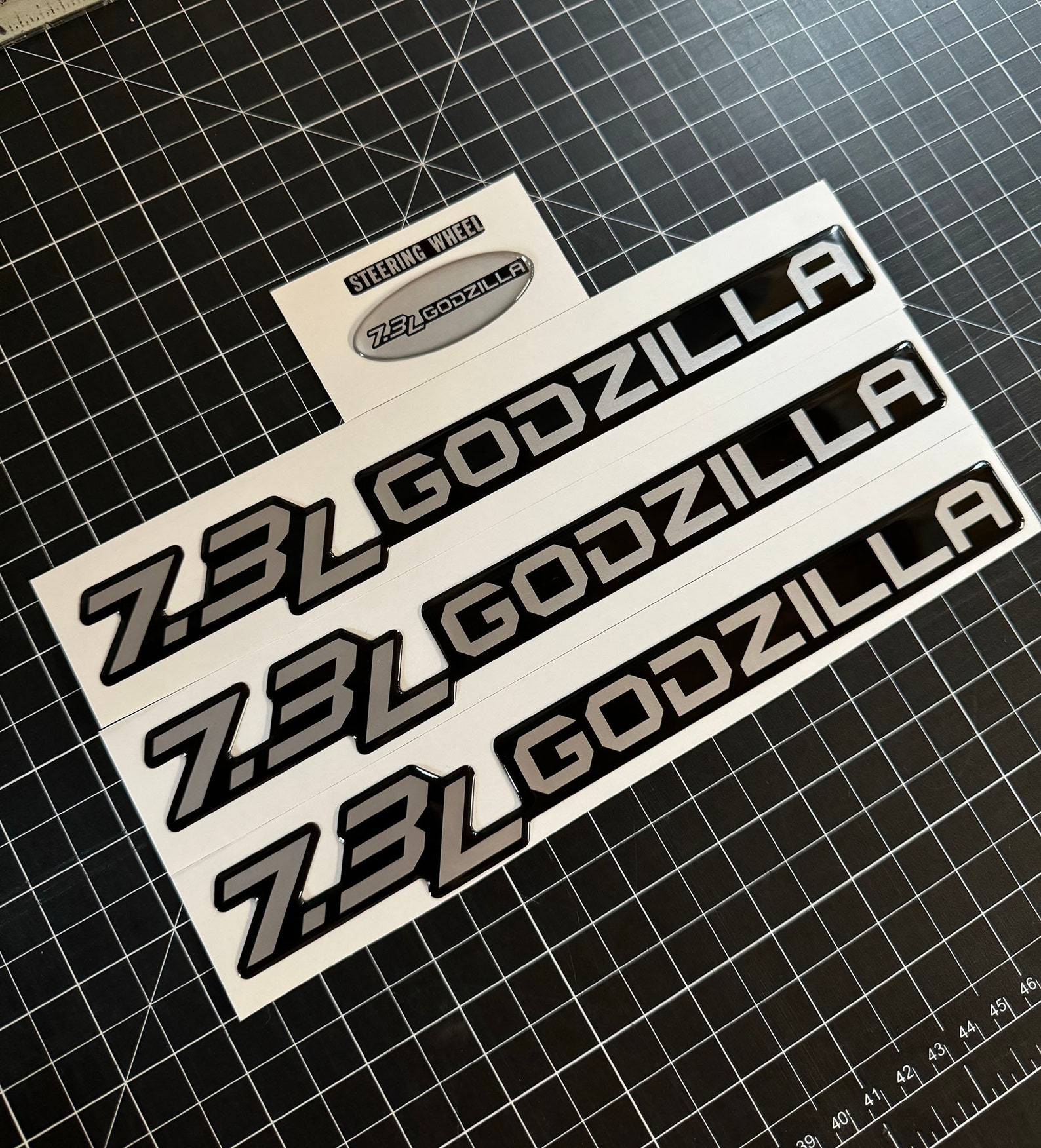 Set of (3)gel-coated 7.3L GODZILLA Badge Ford Super Duty Tremor F250 ...