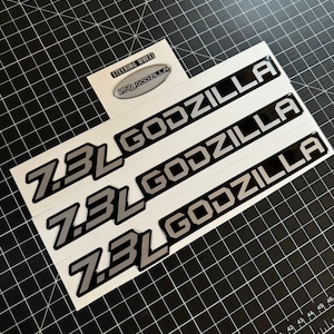Set of (3)gel-coated 7.3L GODZILLA Badge Ford Super Duty Tremor F250 ...