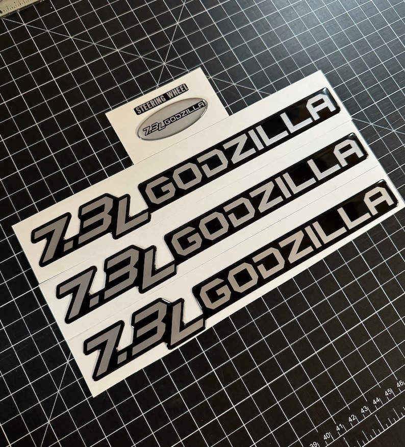 Set of (3)gel-coated 7.3L GODZILLA Badge Ford Super Duty Tremor F250 ...