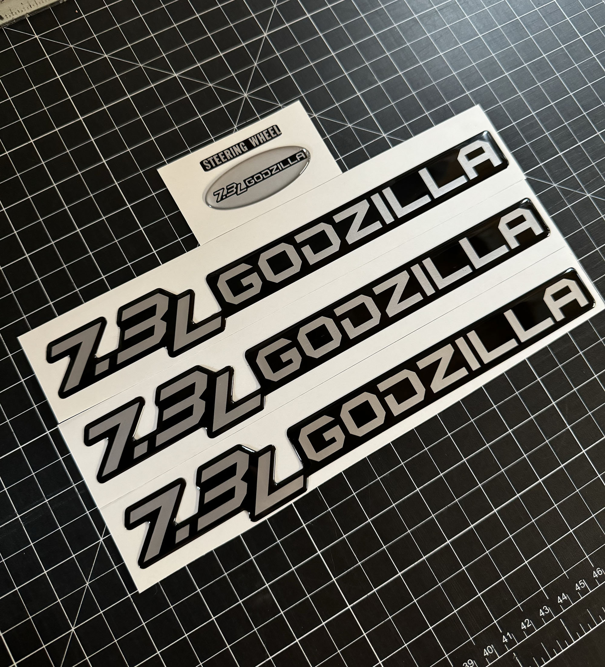 Set of (3)gel-coated 7.3L GODZILLA Badge Ford Super Duty Tremor F250 ...