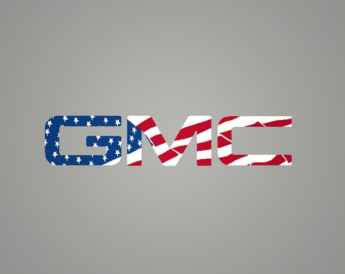 PRECUT GMC Sierra Gel Coated domed Patriotic Flag Emblem Overlay ...