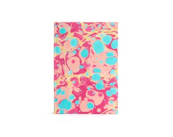 Handmade Pocket Notebook With Marbled Pattern Pink and Purple Hand ...