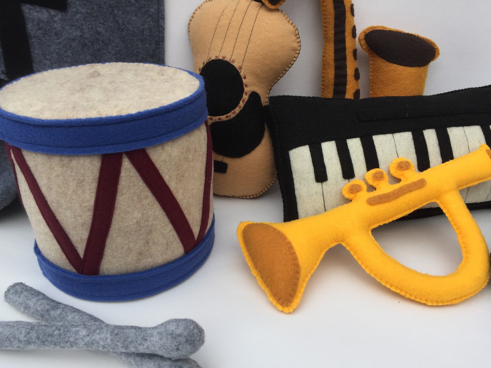 Toy Trumpet Felt Toys Toy Instruments Stuffed Trumpet - Etsy